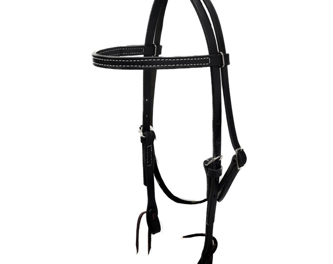 Western Headstall Handmade Leather Horse Tack Black Bridle Cowboy Tack ...