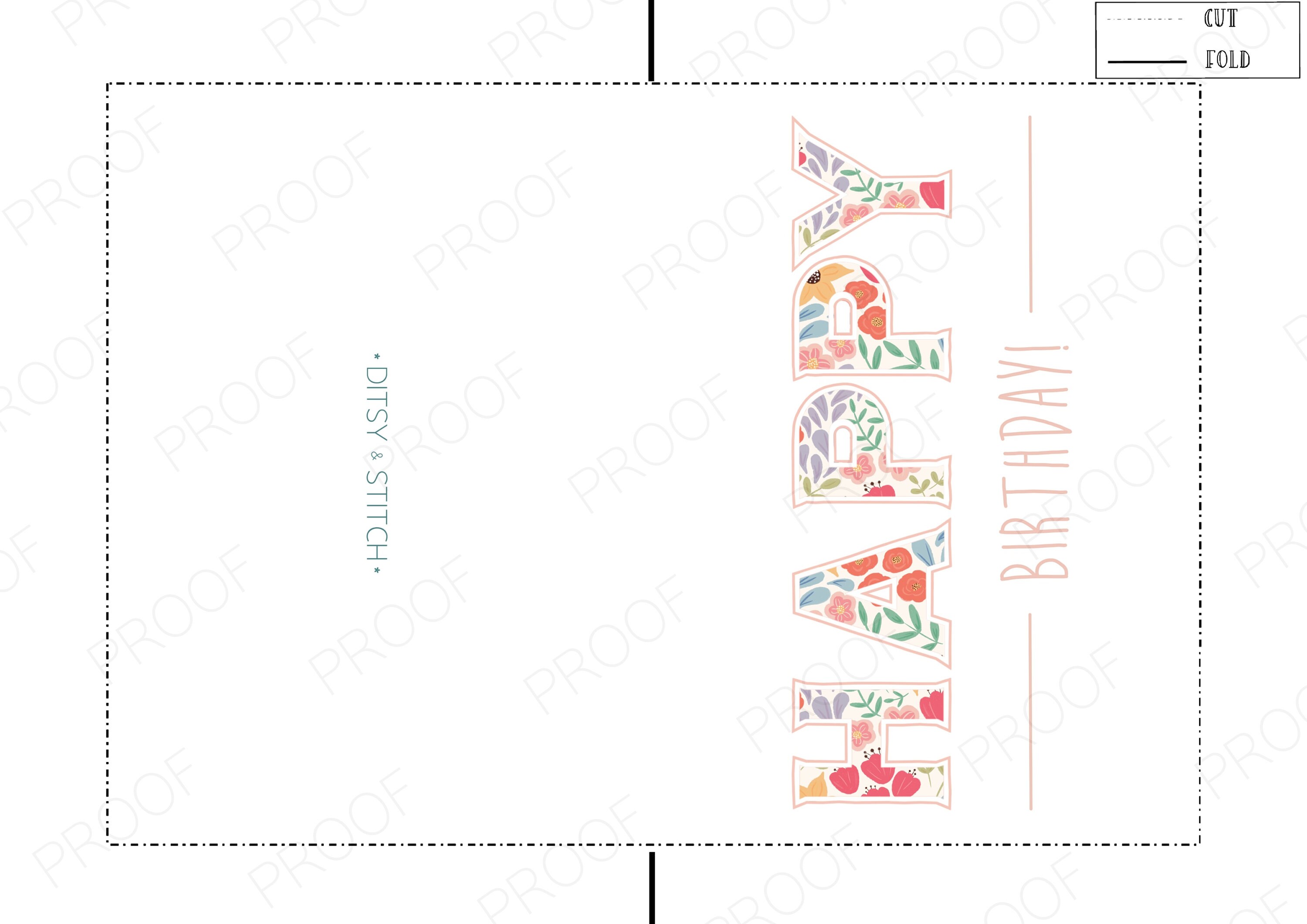 Summer Blooms Happy Birthday Printable Card Floral Happy Birthday Card ...