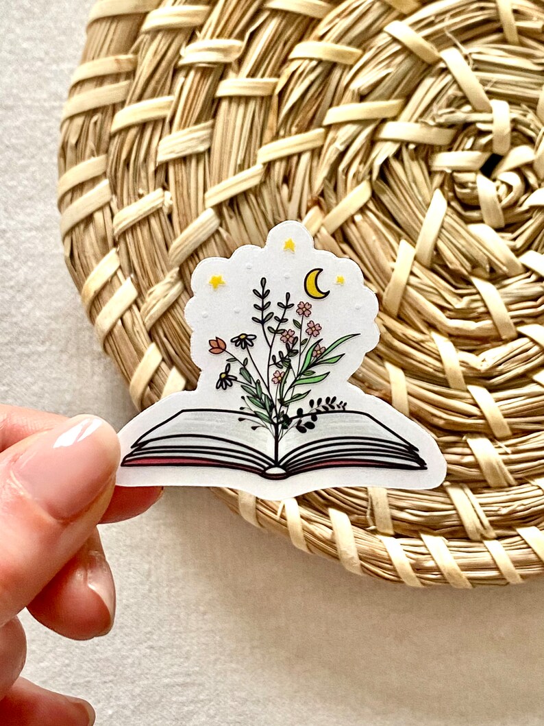 Open Book Clear Vinyl Sticker Transparent Die-cut Waterproof Sticker ...