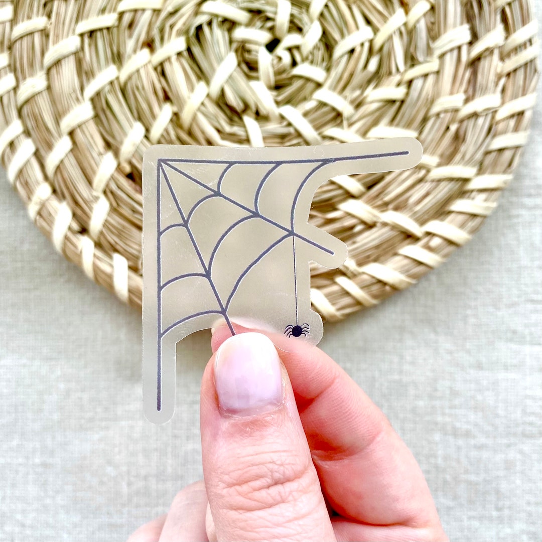 Spider Web Clear Vinyl Sticker | Die-cut Waterproof Halloween Sticker ...
