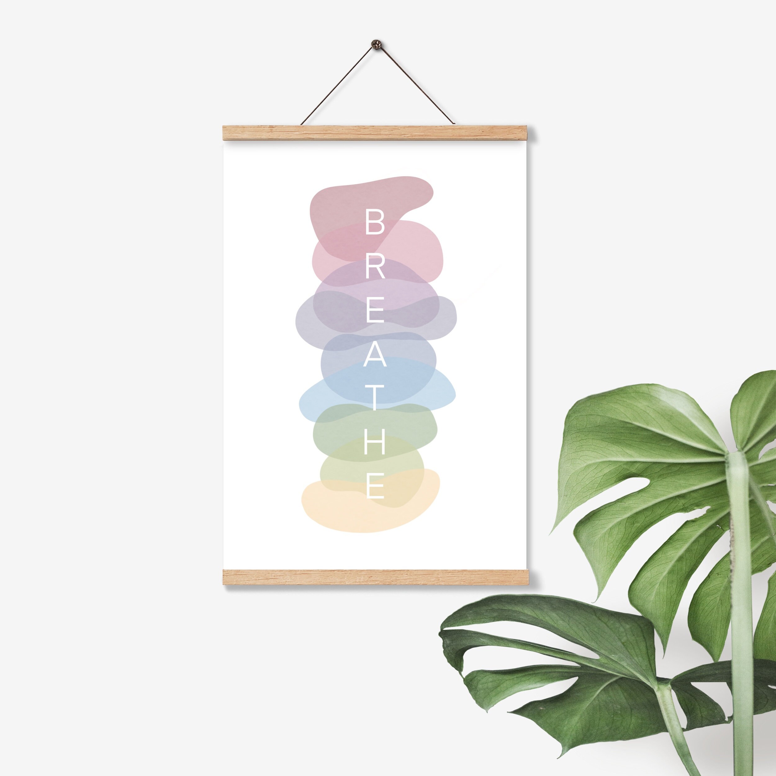 Abstract Breathe Printable Quote Wall Art Stacked Stones - Etsy