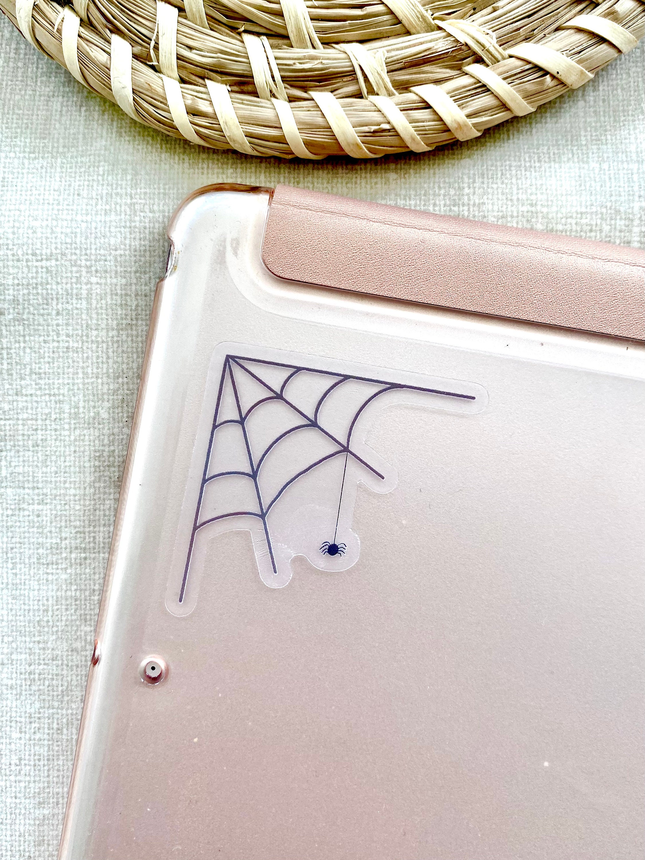Spider Web Clear Vinyl Sticker Die-cut Waterproof Halloween Sticker ...
