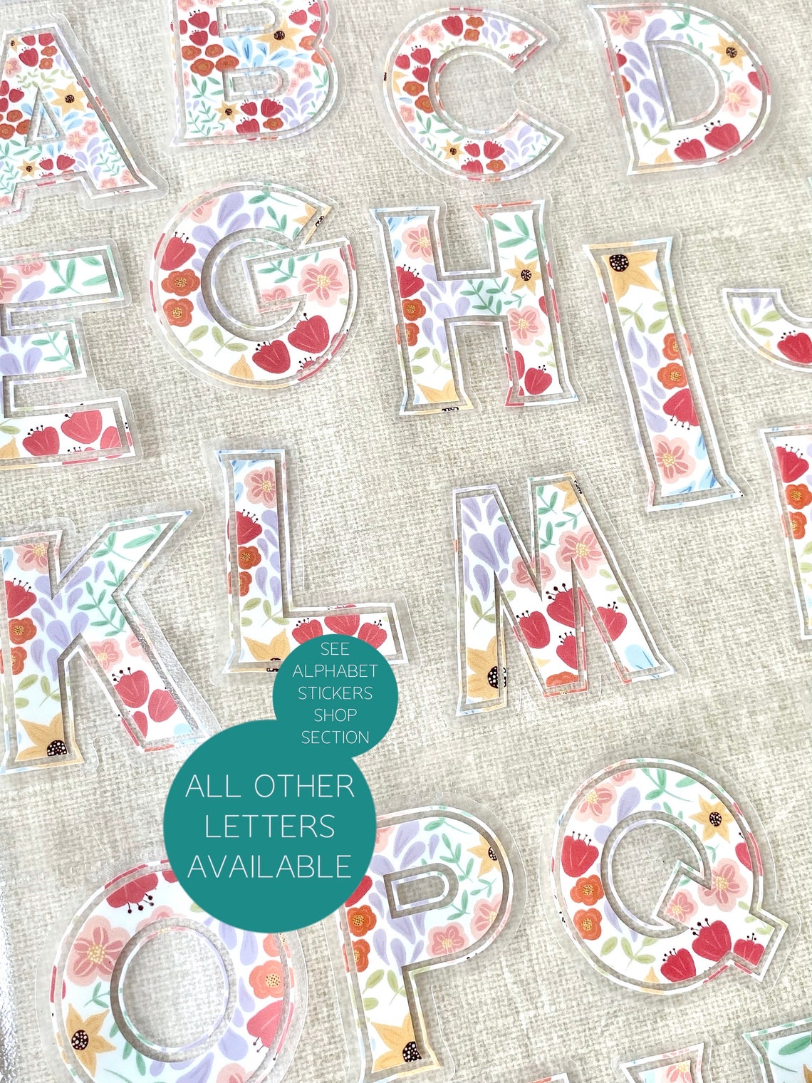 Letter L Summer Blooms Clear Vinyl Sticker Transparent Die-cut ...