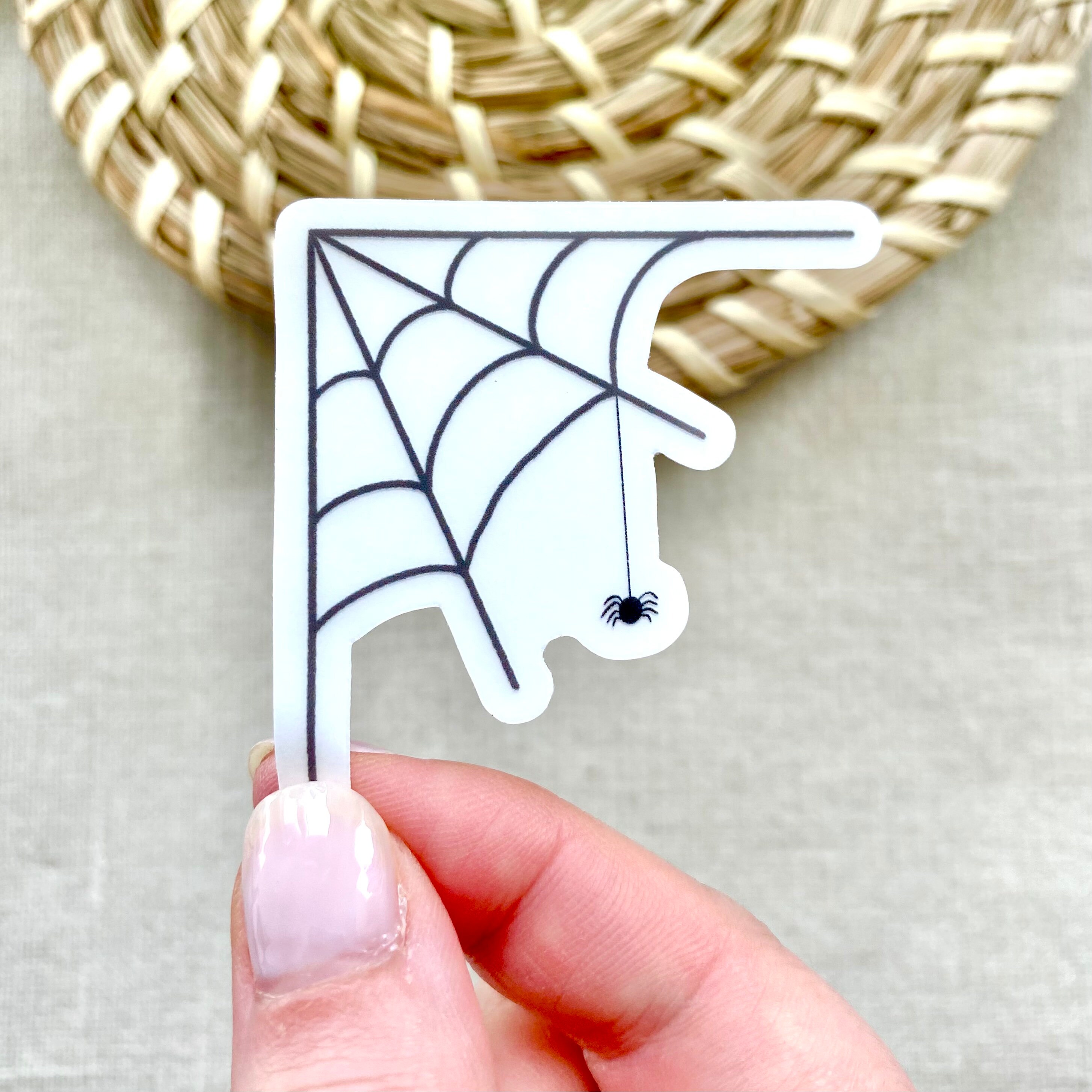 Spider Web Clear Vinyl Sticker Die-cut Waterproof Halloween Sticker ...