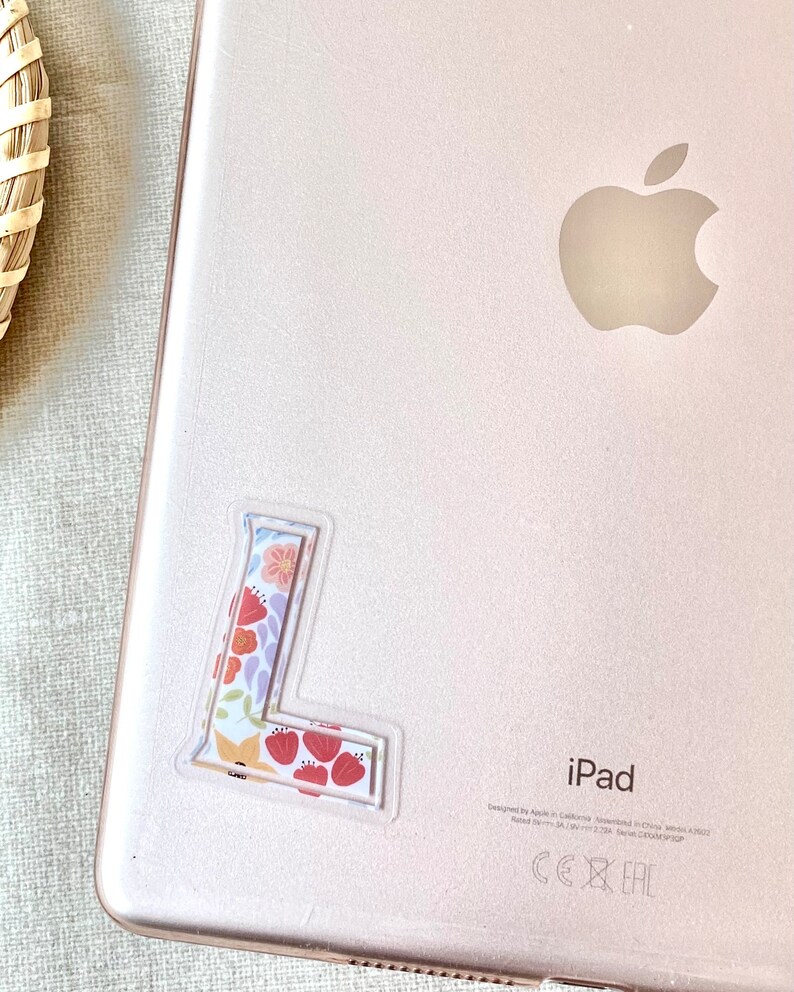 Letter “L” Summer Blooms Clear Vinyl Sticker | Transparent Die-cut ...