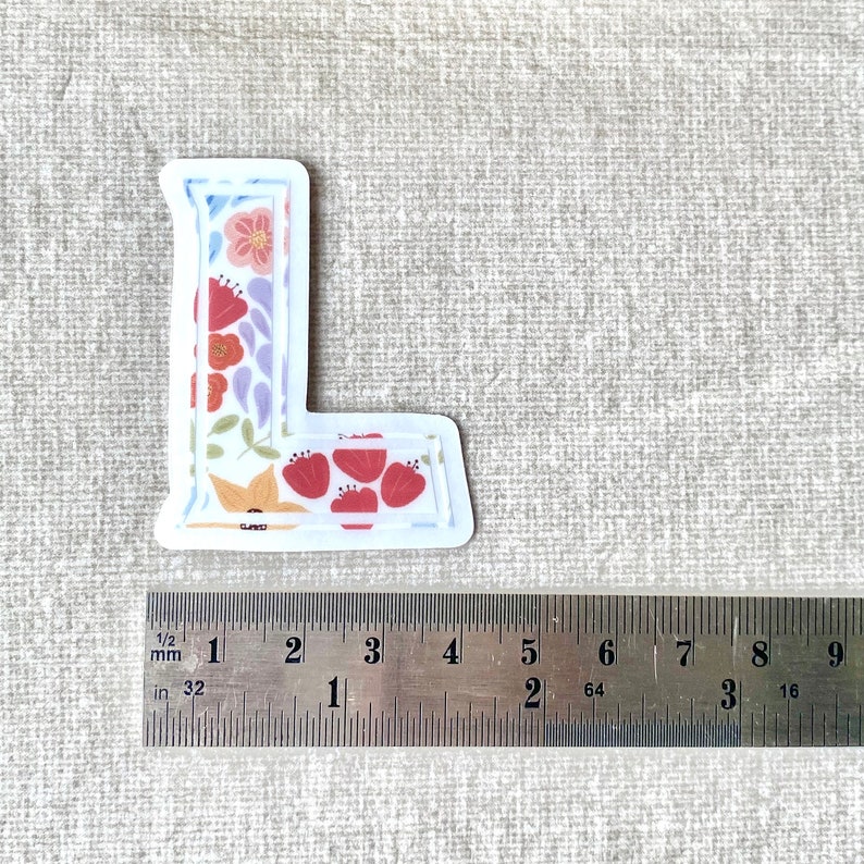 Letter L Summer Blooms Clear Vinyl Sticker Transparent Die-cut ...