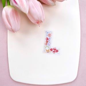 Letter “L” Summer Blooms Clear Vinyl Sticker | Transparent Die-cut ...