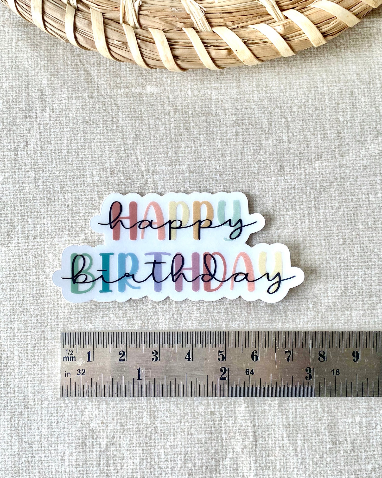 Happy Birthday Clear Vinyl Sticker | Transparent Die-cut Waterproof ...