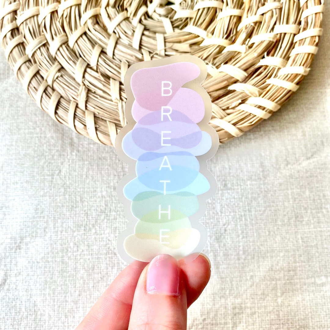 Breathe Rainbow Clear Vinyl Sticker | Transparent Die-cut Waterproof ...