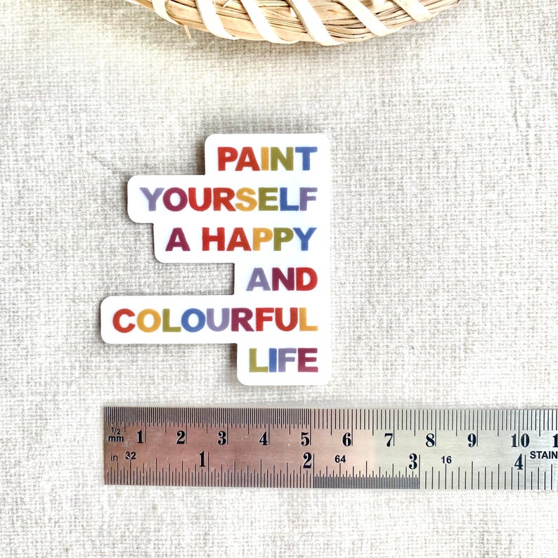 Paint a Happy Life Clear Vinyl Sticker Artist Transparent Die-cut ...