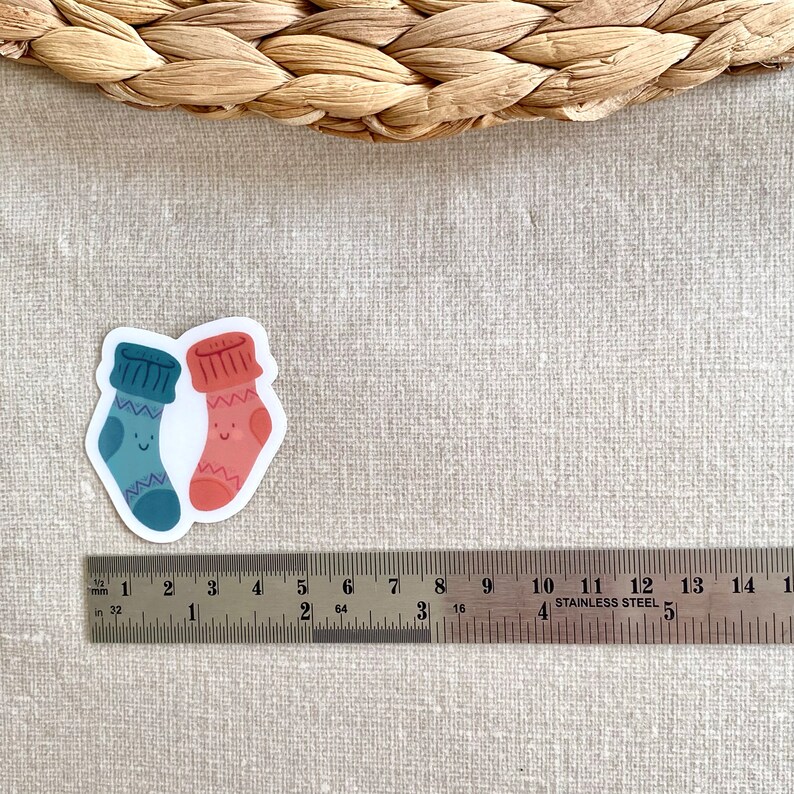 Cute Mismatched Socks Clear Vinyl Sticker | Transparent Happy Pair of ...