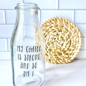 Coffee Quote Clear Vinyl Sticker | Cafetière Transparent Die-cut ...