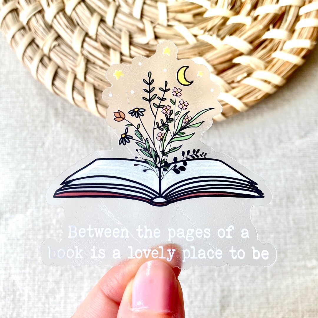 Book Quote Clear Vinyl Sticker | Book Pages Transparent Waterproof ...