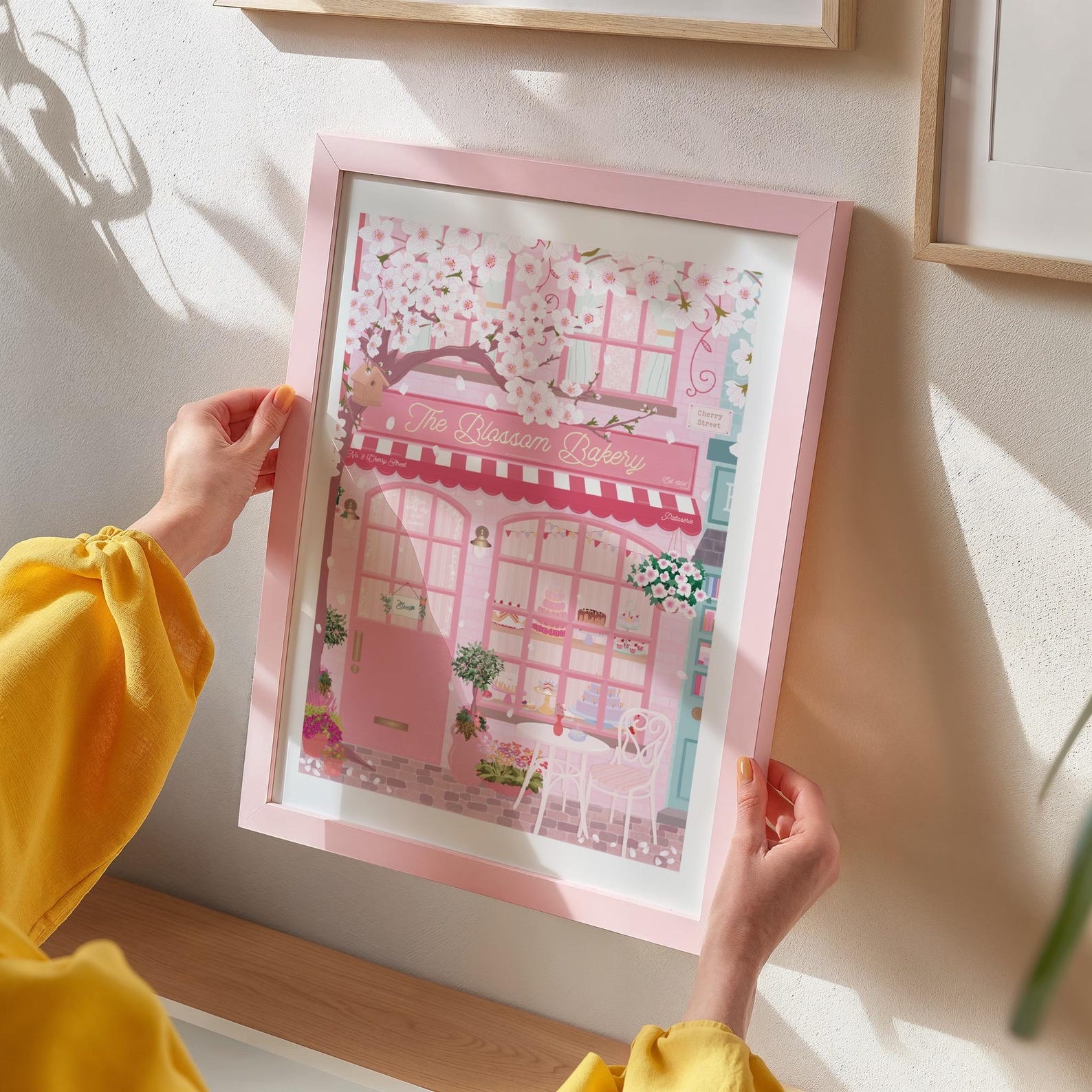 Blossom Bakery Illustration Wall Art - Pink Patisserie Poster - Etsy