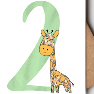 Cute Printable 2nd Birthday Card | 2 Year Old PDF Birthday Card ...