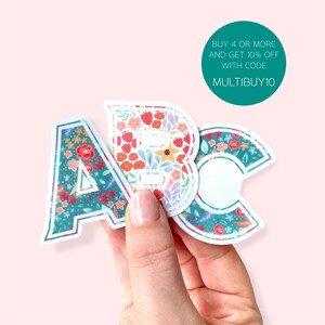 Letter “L” Summer Blooms Clear Vinyl Sticker | Transparent Die-cut ...