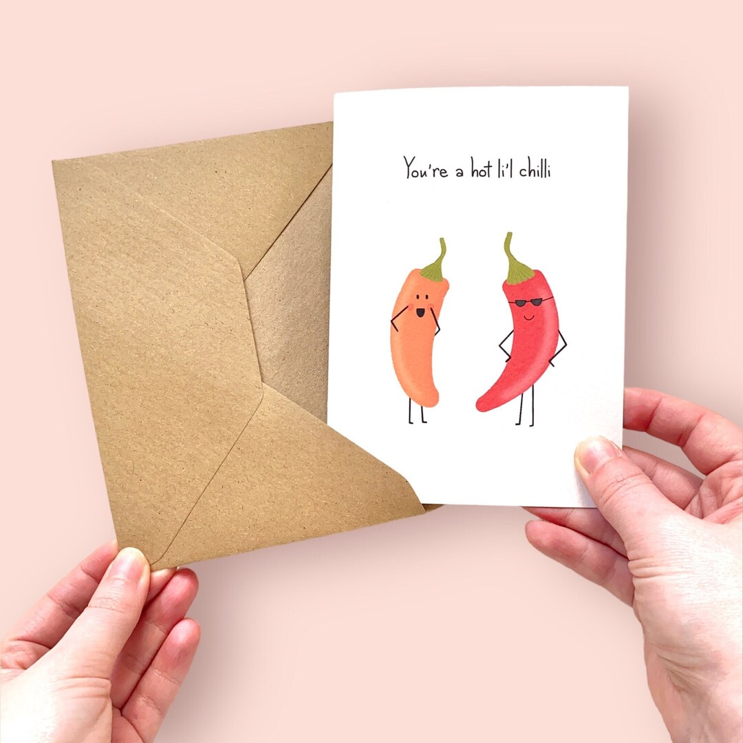 Hot L’il Chilli Anniversary Card: Cheeky Pepper Greeting Card - Etsy UK