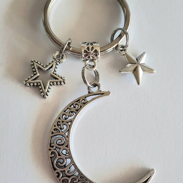 Moon Keychain - Etsy