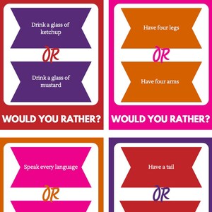 Would You Rather Game Printable - Etsy