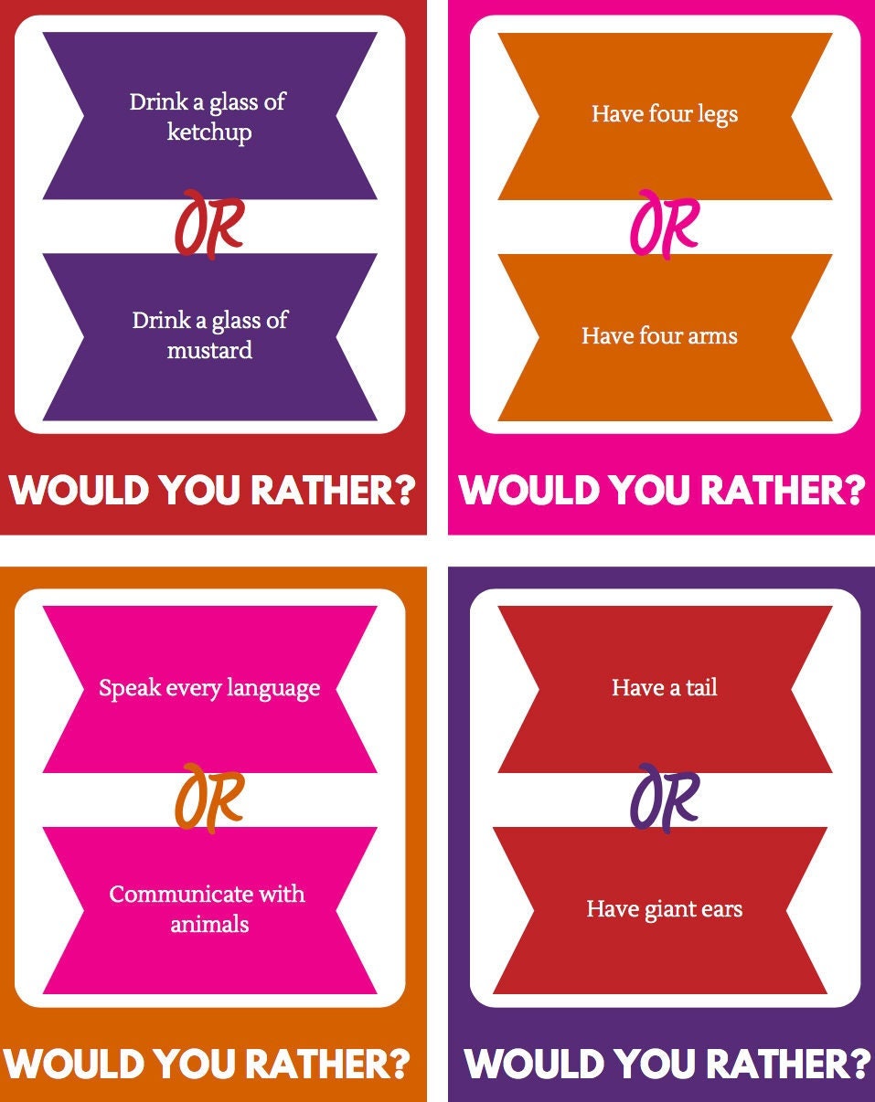 Would You Rather Game Printable - Etsy