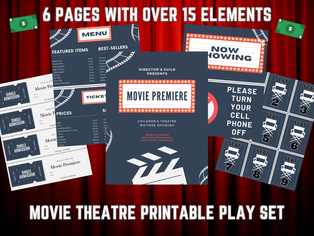 Movie Theatre - Dramatic Play Set - Etsy