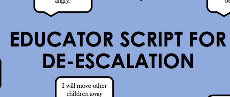 Educator De-escalation Script - Etsy