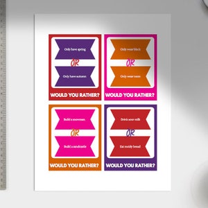 Would You Rather Game Printable - Etsy