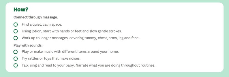 Developmental Objective Checklist - Newborn-6 Months - Etsy