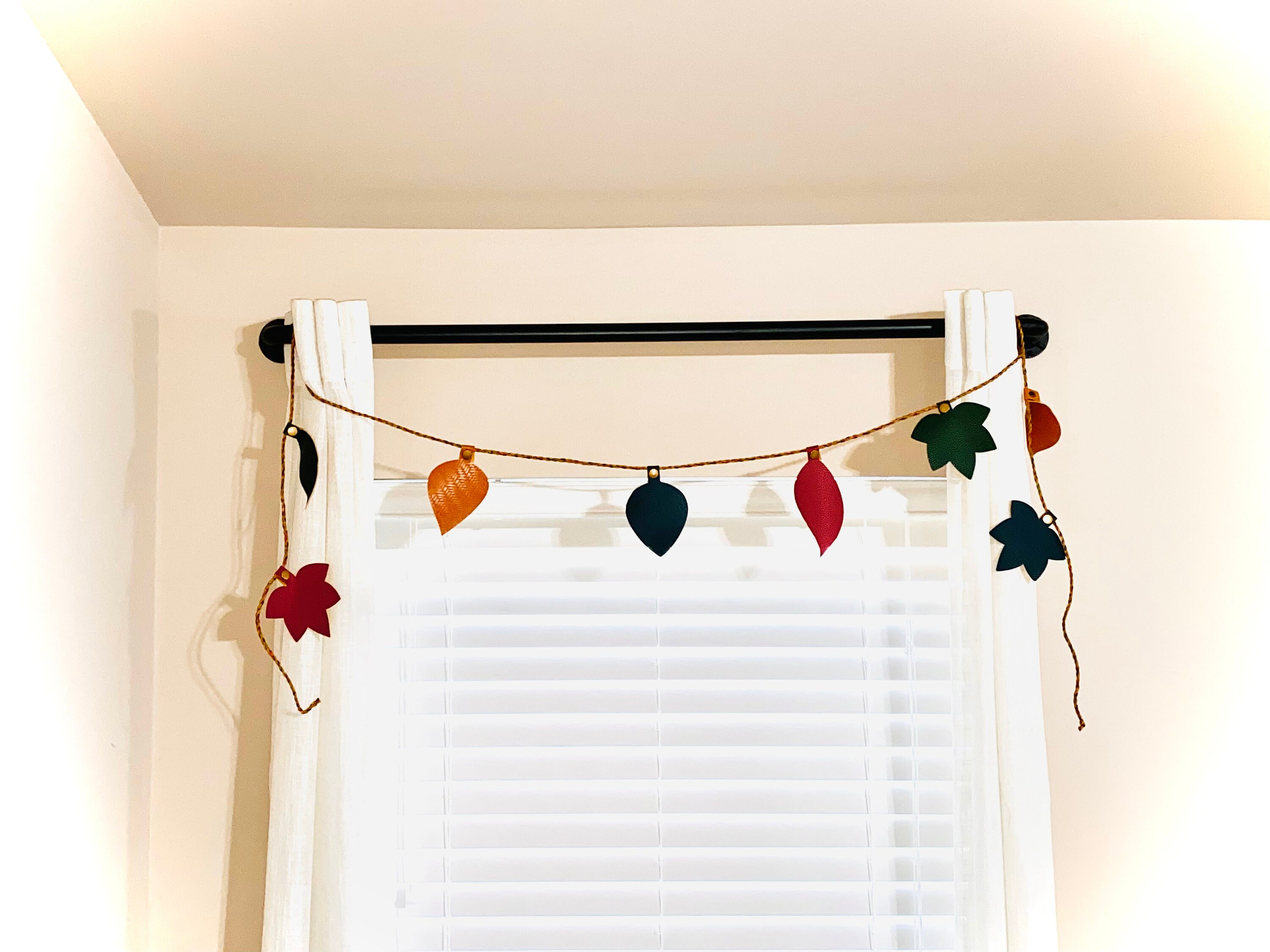 Rustic Faux Leather Fall Leaf Banner. , Faux Leather Fall Garland ...