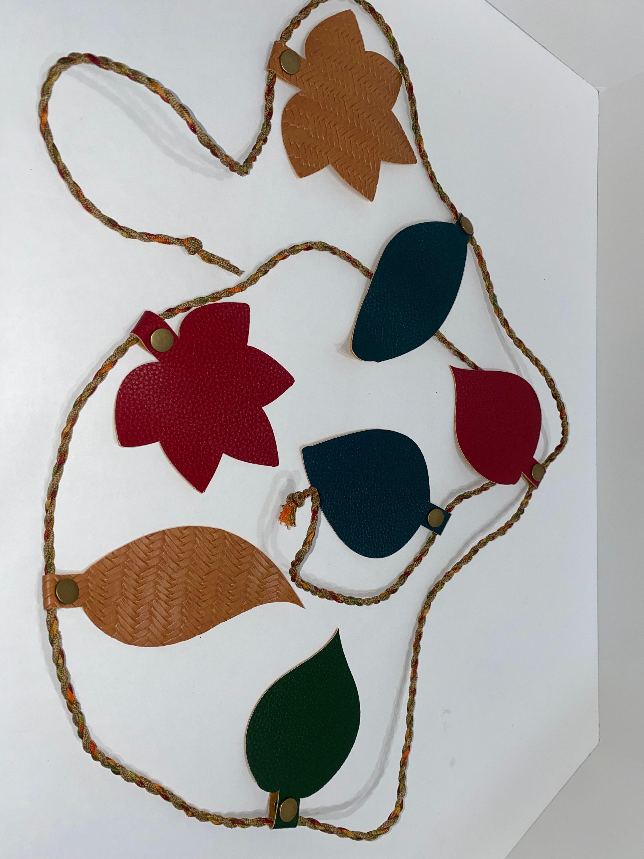 Rustic Faux Leather Fall Leaf Banner. , Faux Leather Fall Garland ...