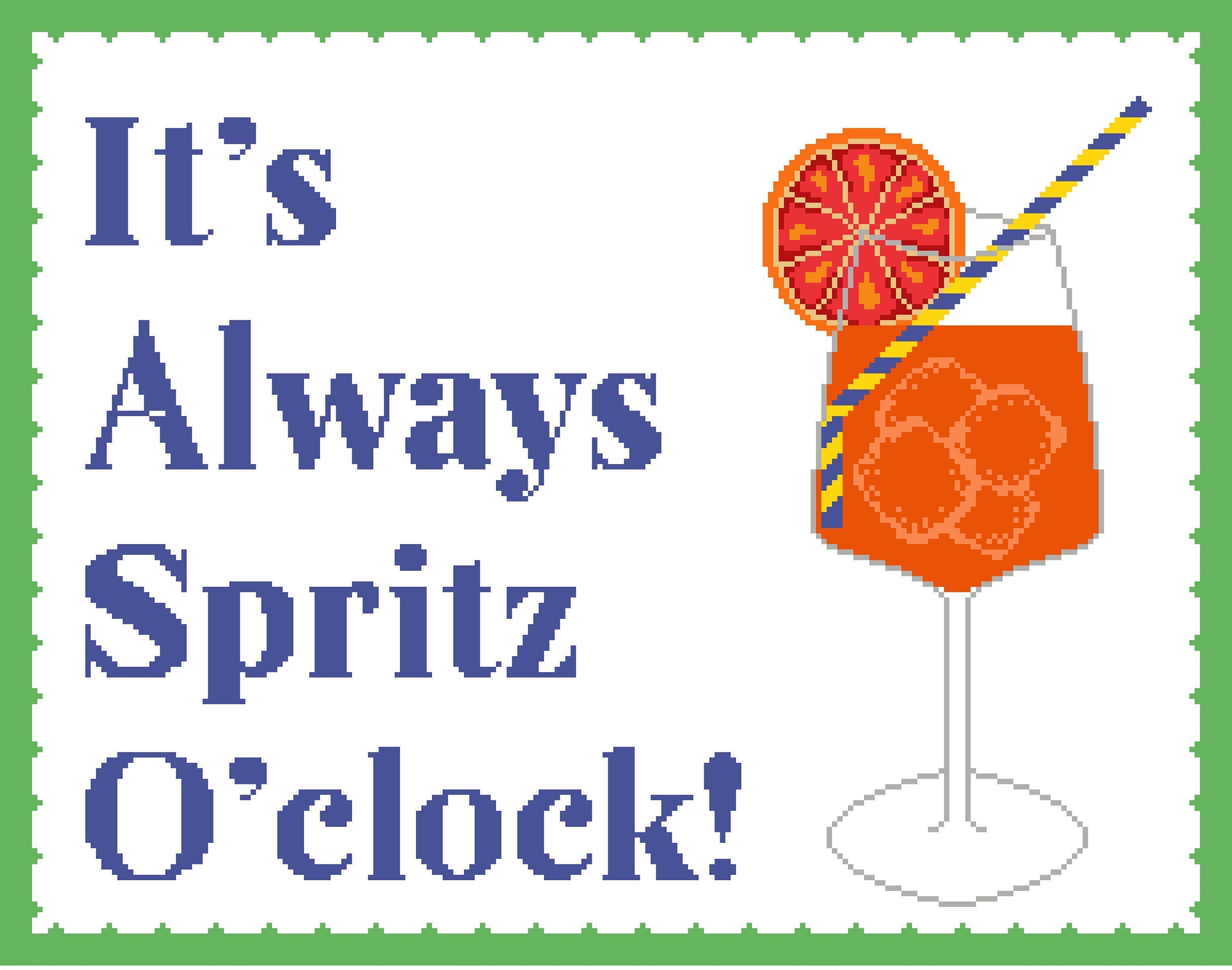 Aperol Spritz Lovers! Digital Stitch Chart. Needlepoint, Cross Stitch ...