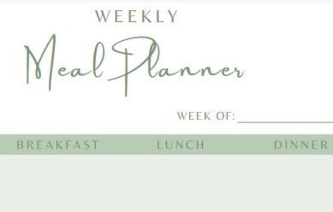 Printable Weekly Meal Planner, INSTANT DOWNLOAD, Kitchen Inventory ...