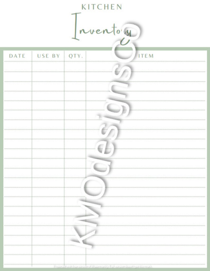 Printable Weekly Meal Planner, INSTANT DOWNLOAD, Kitchen Inventory ...