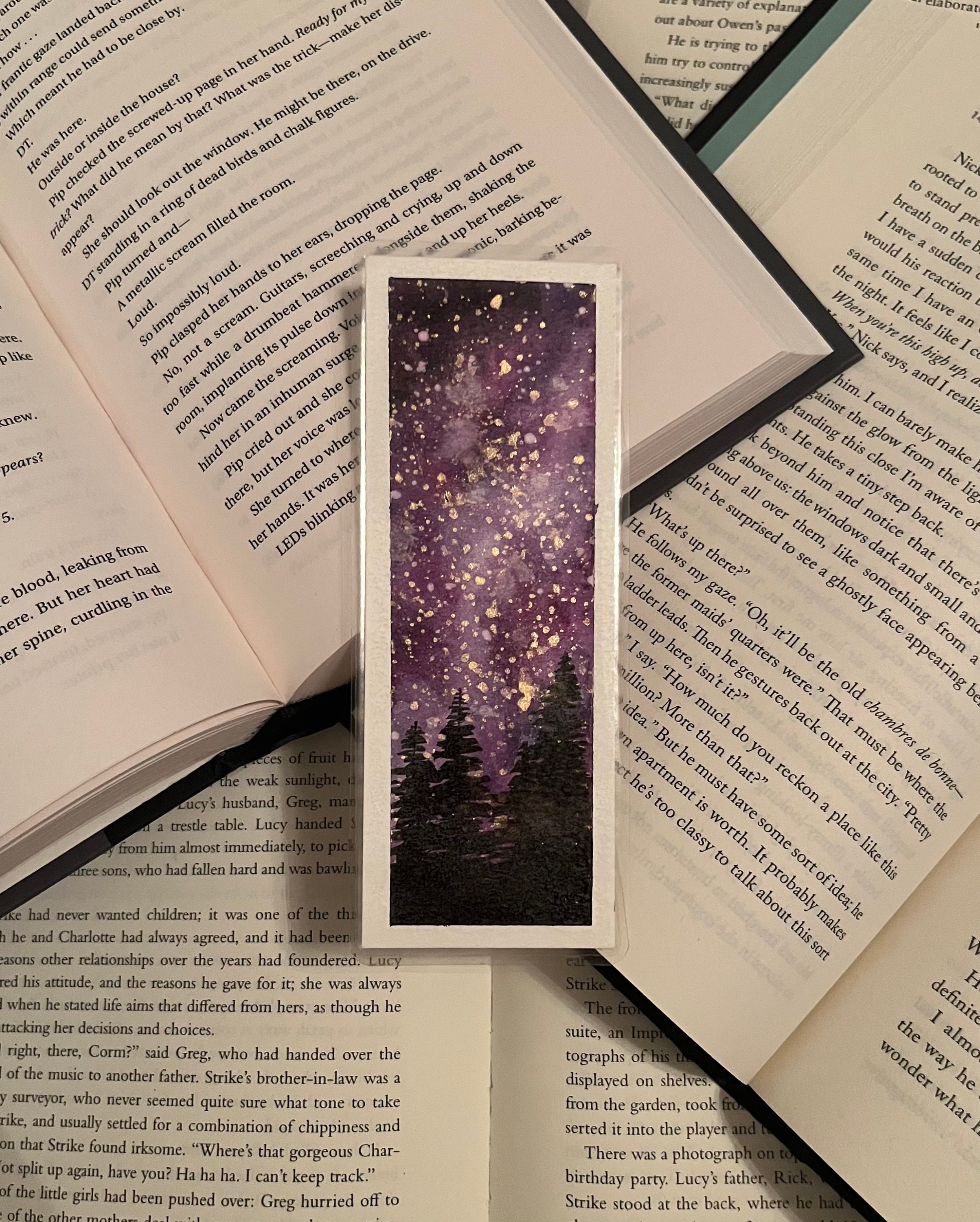 Hand Painted Galaxy Watercolor Bookmarks - Etsy