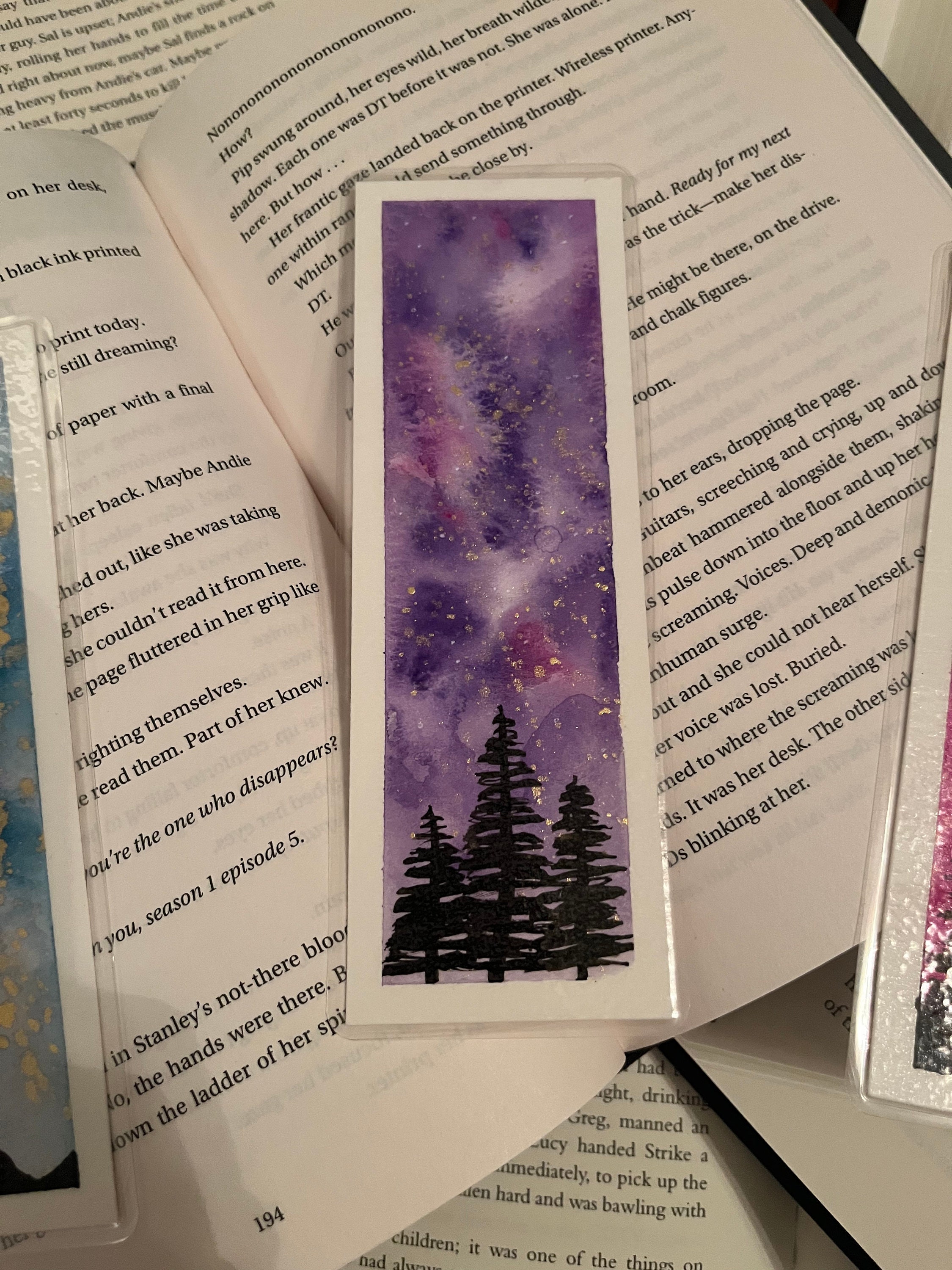 Hand Painted Galaxy Watercolor Bookmarks - Etsy