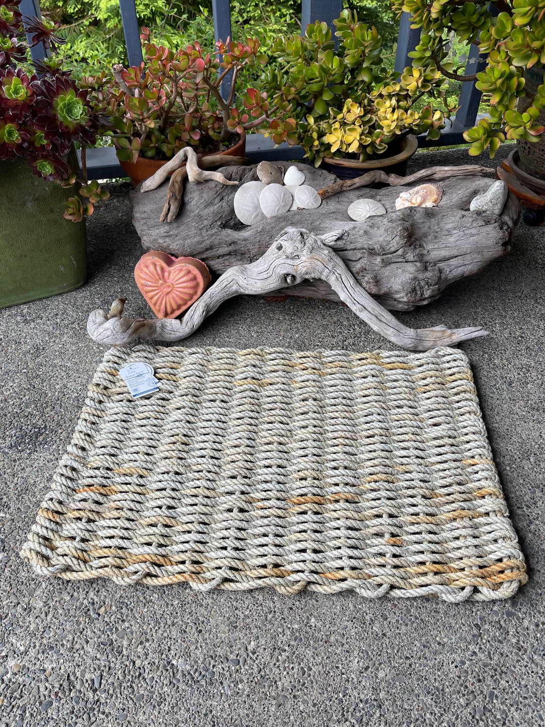 Rusty Gray Handwoven Reclaimed Crab Pot Rope Doormat - Etsy
