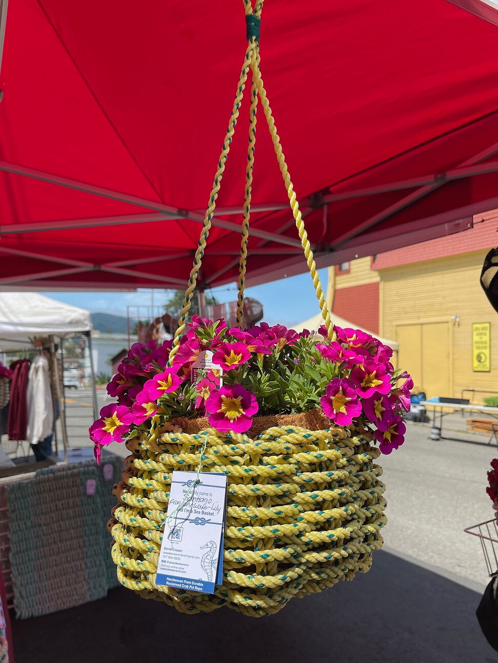 Large Hanging Sea Basket - Reclaimed Crab Rope - Handwoven - Etsy