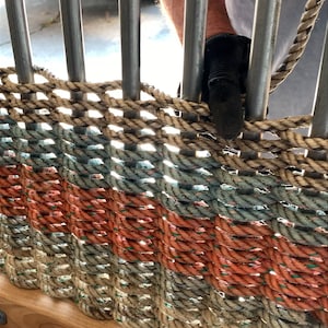 Rusty Gray Handwoven Reclaimed Crab Pot Rope Doormat - Etsy