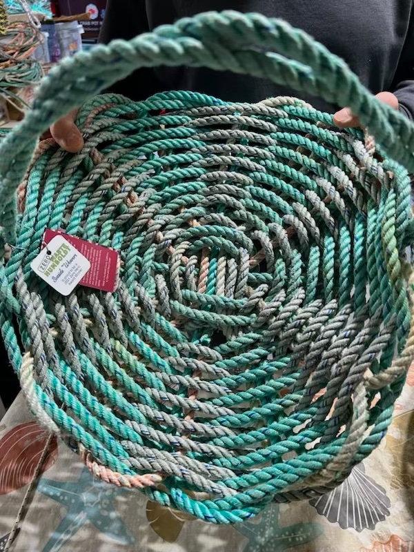Harvest Basket handwoven Reclaimed Crab Pot Rope Basket - Etsy