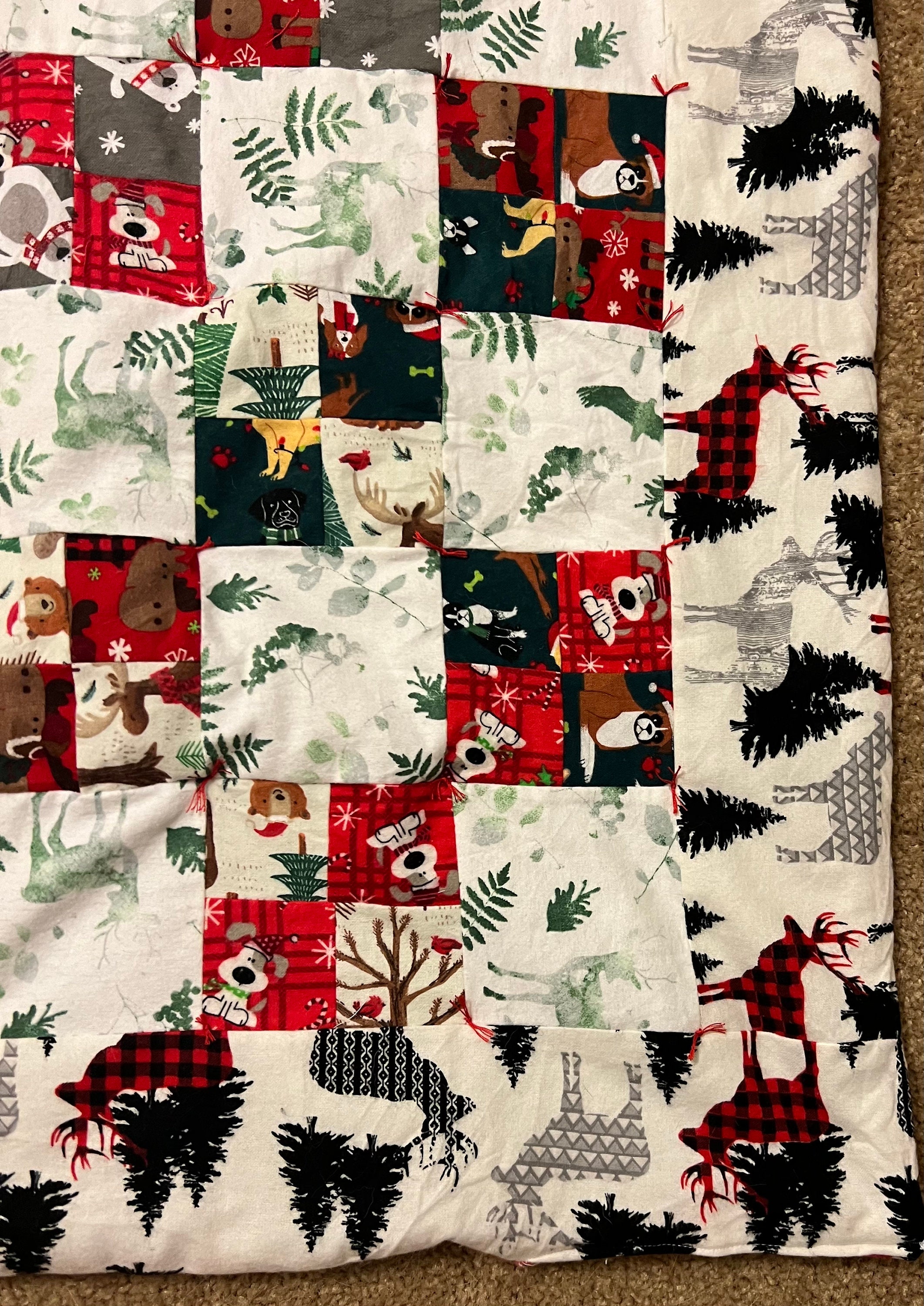Christmas Quilt - Etsy