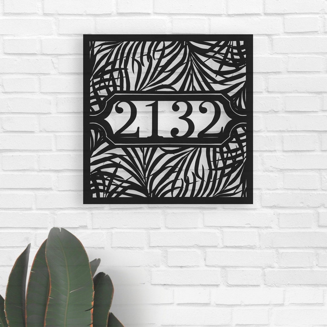 Laser Cut Metal House Numbers Plaque Housewarming / Realtor - Etsy