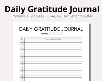 Daily Gratitude Log Printable - Etsy
