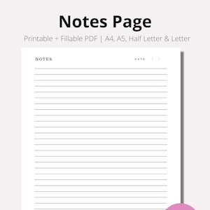 Minimalistic Notes Printable, Daily Notes, Lines Notes, Task Checklist ...