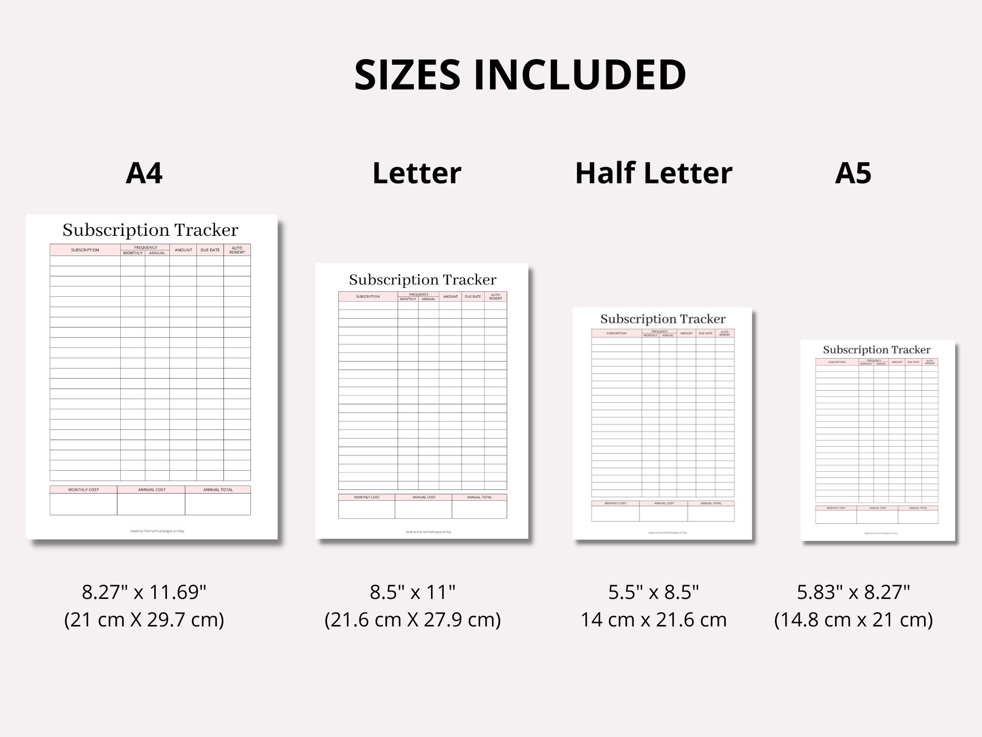 Subscription Tracker Printable, Subscription Log, Monthly Subscription ...