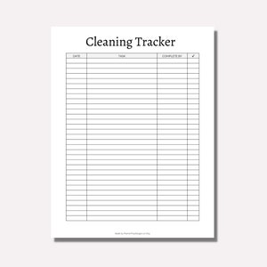 Cleaning Tracker Printable, Home Cleaning Planner, Cleaning Tasks Log ...