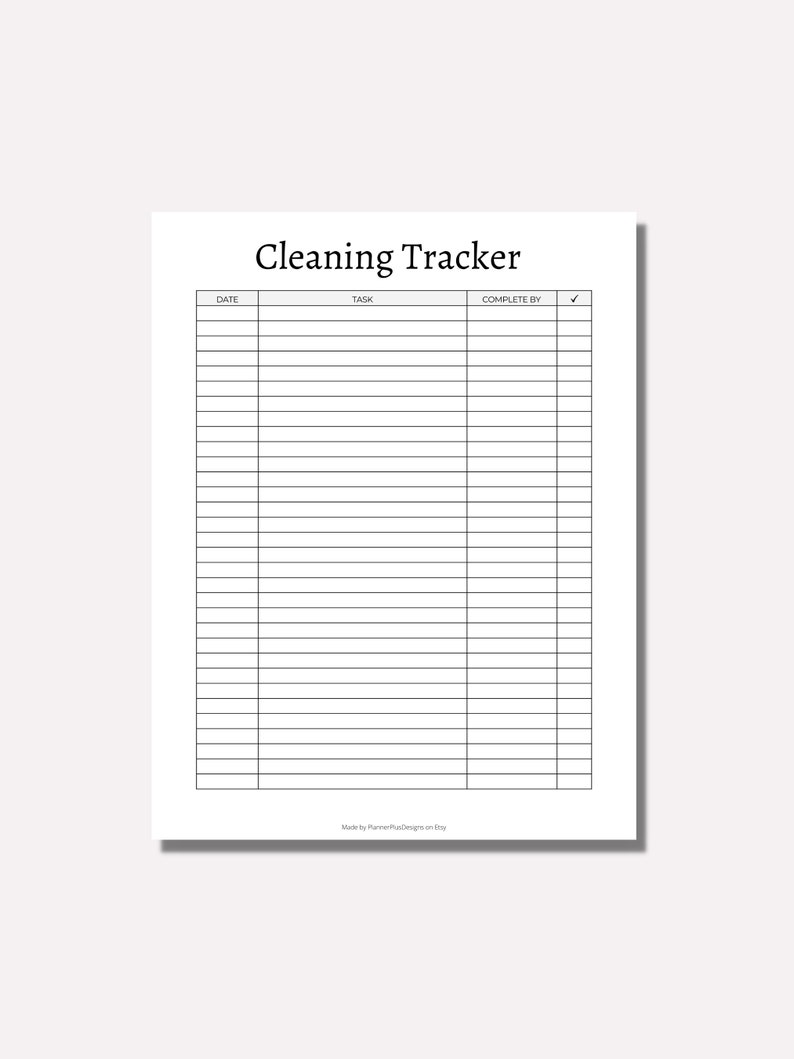 Cleaning Tracker Printable, Home Cleaning Planner, Cleaning Tasks Log ...