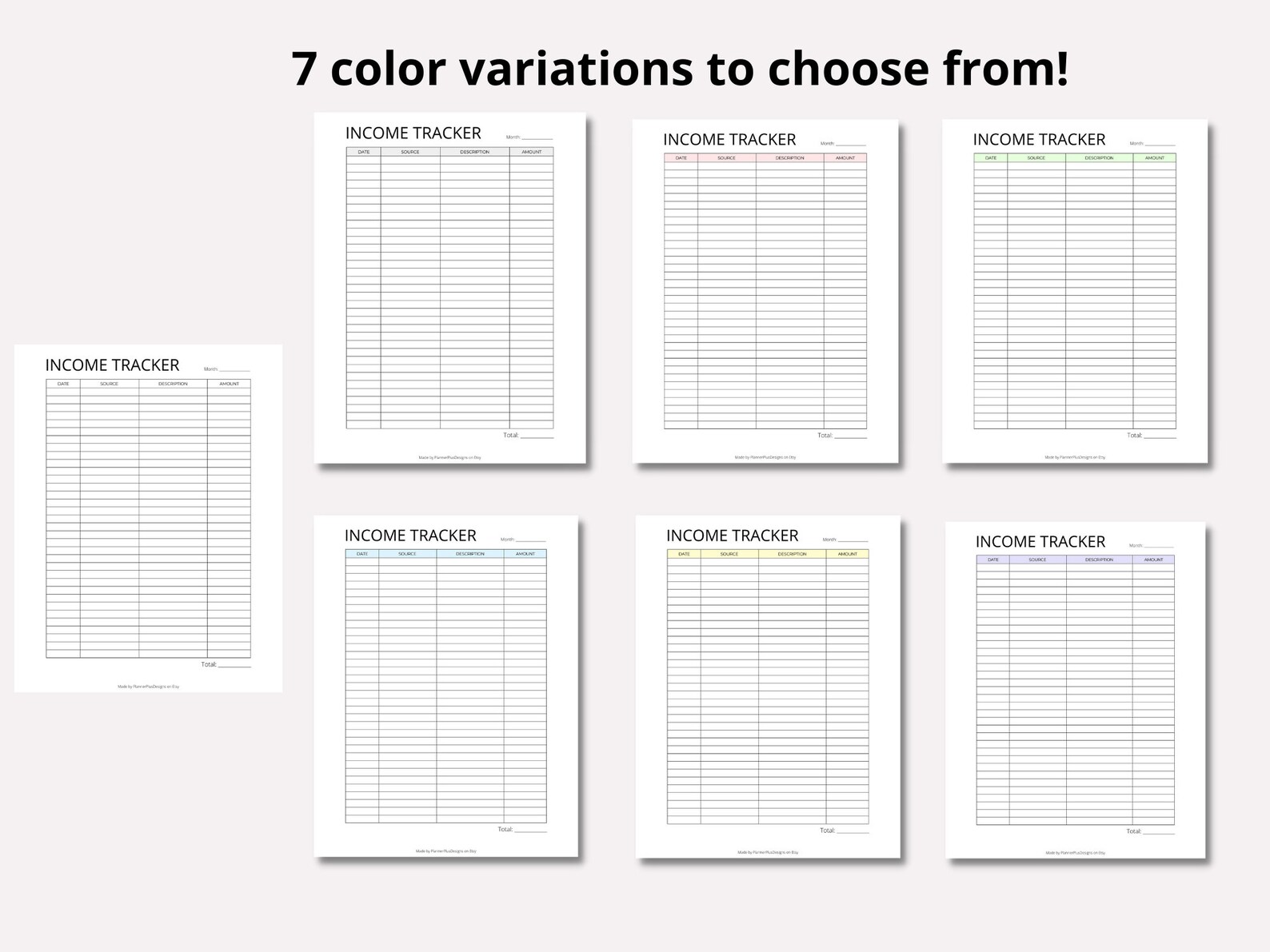 Income Tracker Printable Income Log Monthly Income Tracker Personal Income Tracker Printable Income Log Monthly Income Tracker Personal