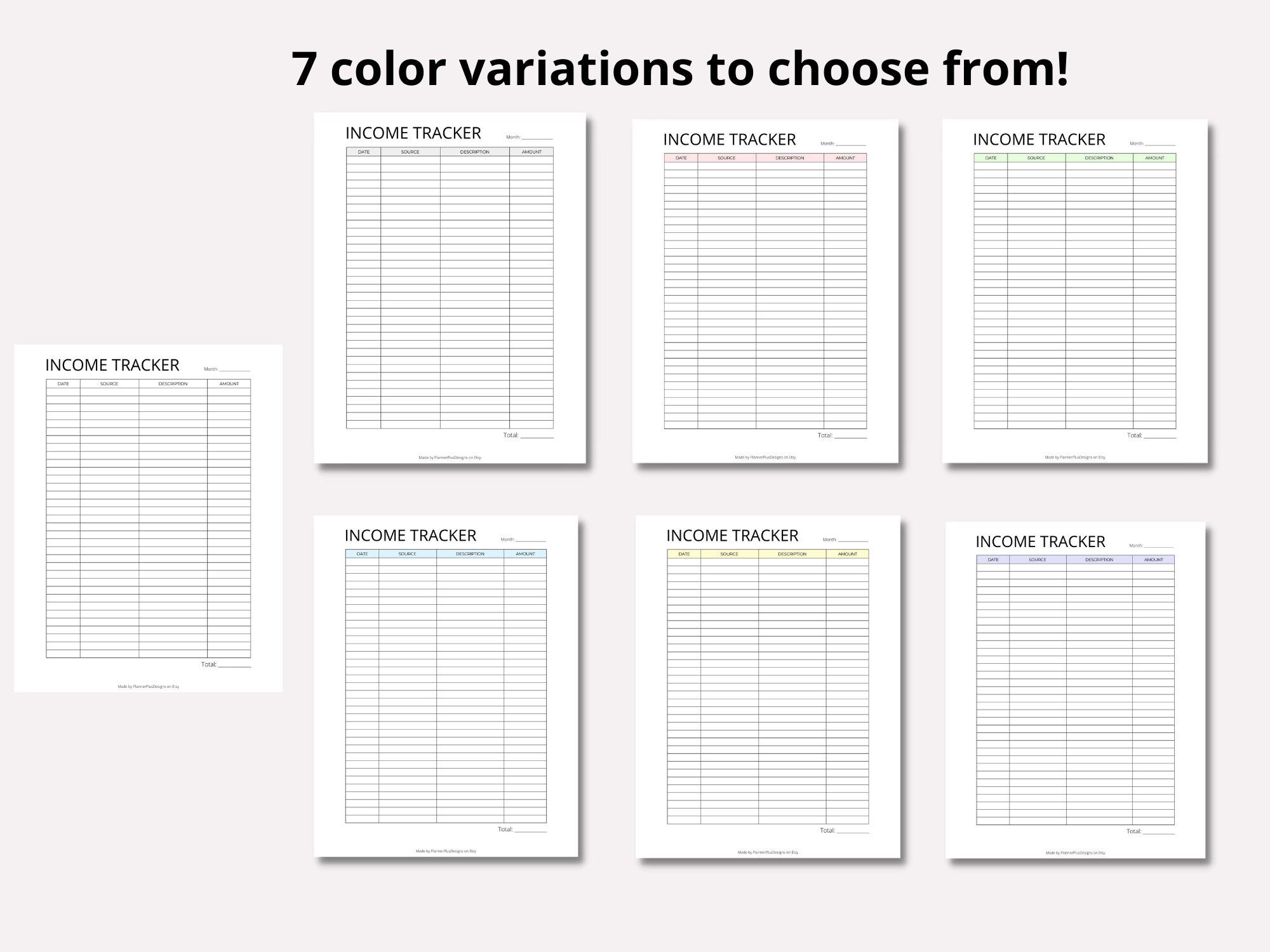 Income Tracker Printable, Income Log, Monthly Income Tracker, Personal ...