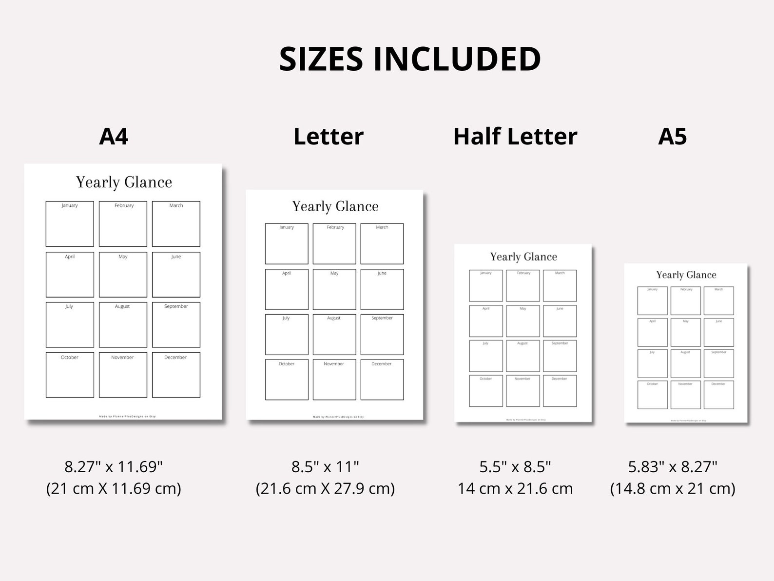 Year at a Glance Printable, Yearly Overview, 12 Month Overview, Undated ...