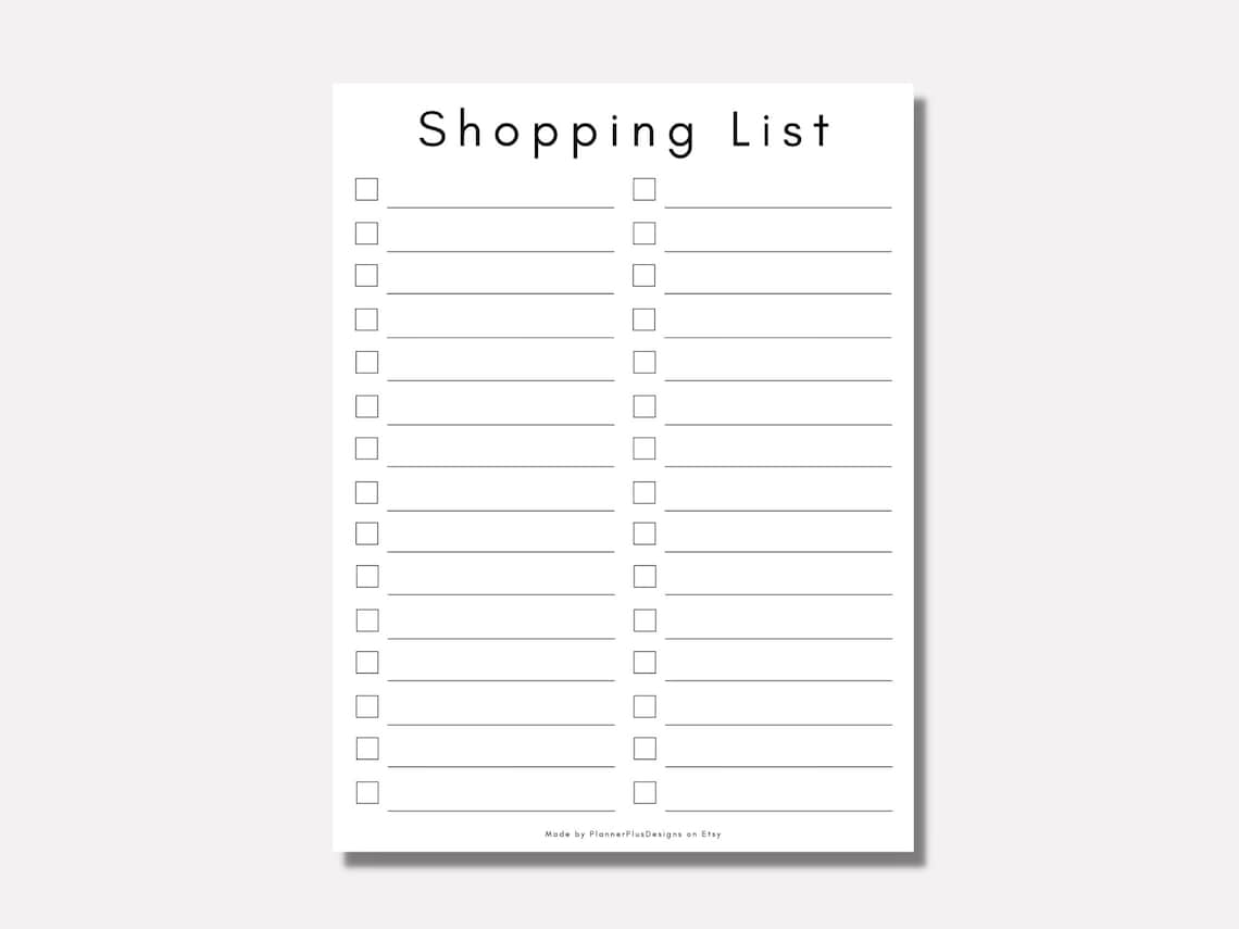 Shopping List, Printable Shopping List, Shopping to Buy Checklist ...
